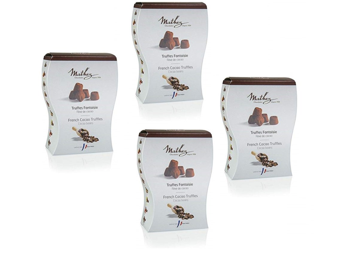 Trüffelkonfekt - Pralinen, mit Kakaobohnensplittern, Mathez,(4 x 250 g ...